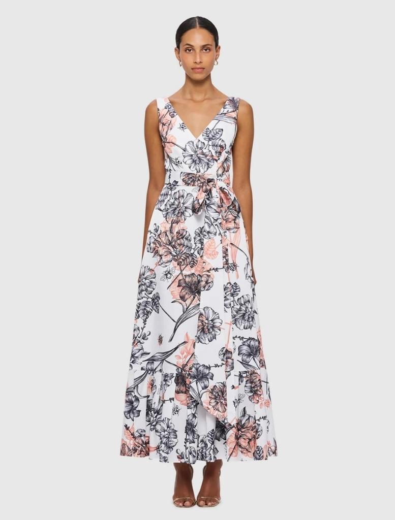 Elodie V Neck Maxi Dress - Harmony Print in Ming – Mariko Boutique