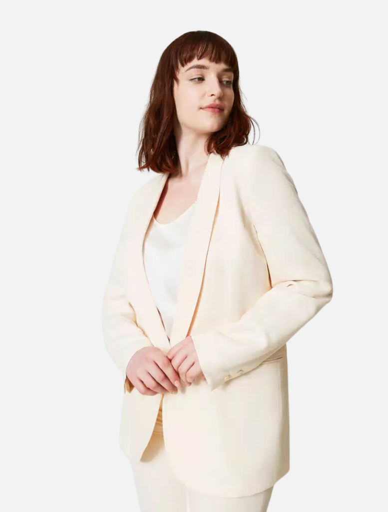 Linen Blend Blazer - papaya colour – Mariko Boutique