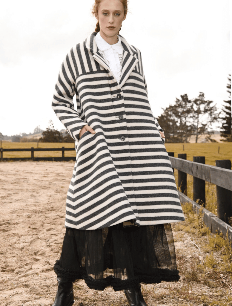 Side By Side Coat - Black Stripe – Mariko Boutique