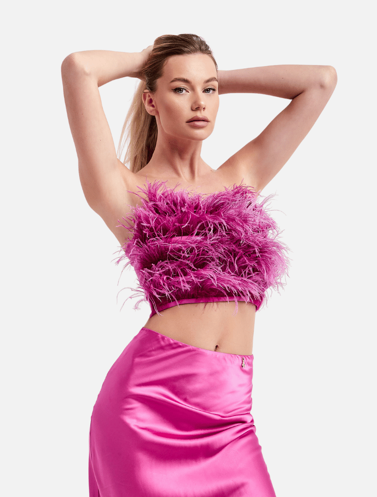 Feather Bustier - Orchid Purple – Mariko Boutique