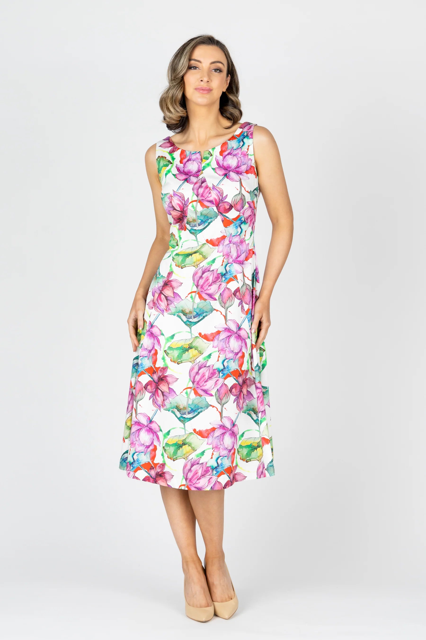 Lakeside A-Line Dress - multi floral – Mariko Boutique